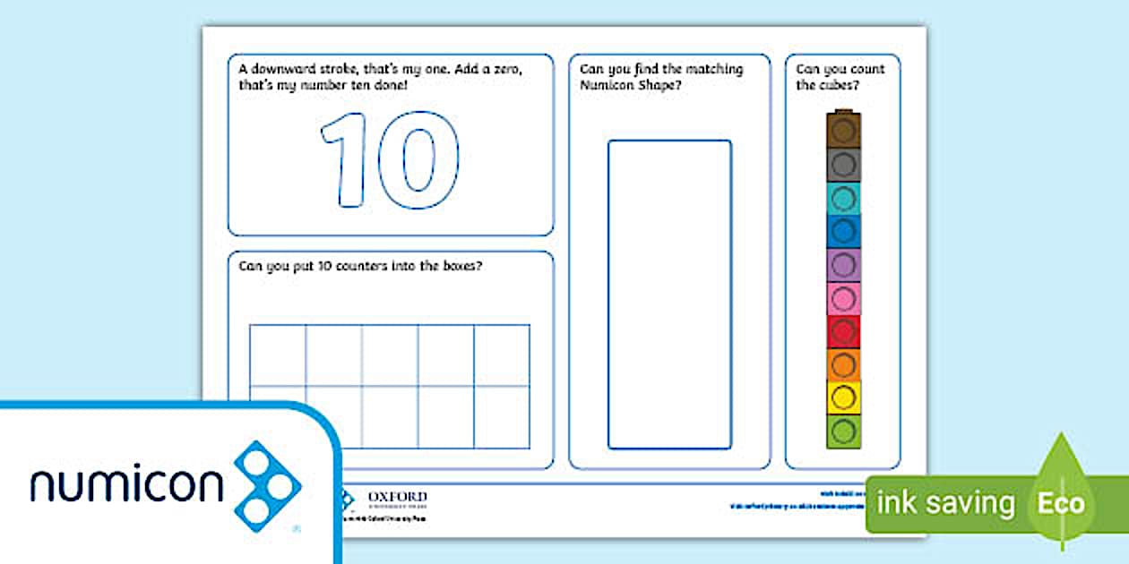 All About Number 10 Activity Mat with Numicon Shapes
